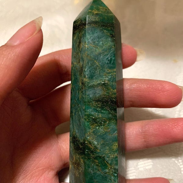 Natural Apatite Stone Tower Blue Single Point Crystal Tower Wand ...