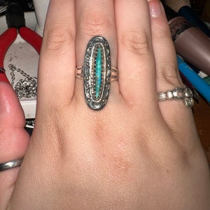 Turquoise Meru Ring Sterling Silver Turquoise Ring Stone | Etsy