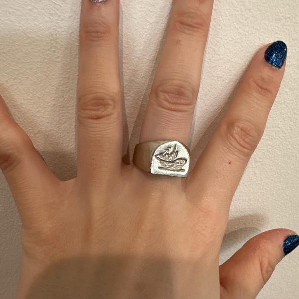 Boat Wax Seal Signet Ring - Etsy