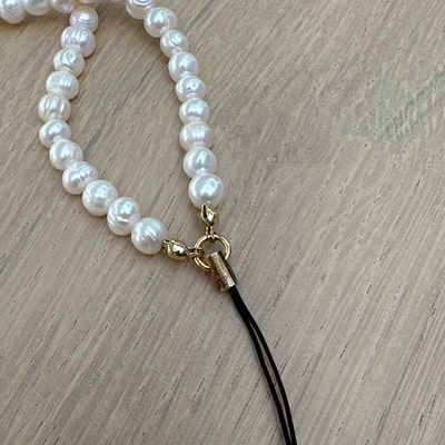 Plain Real Pearl Phone Strap Pearl Beaded Phone Strap, Pearl Phone ...