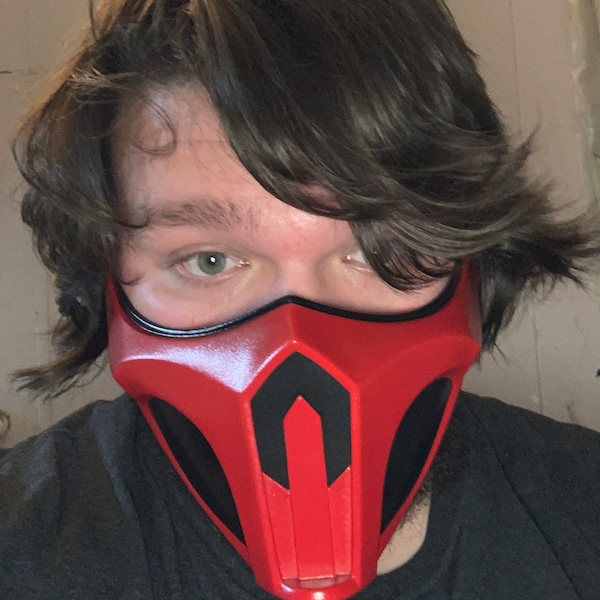 Scorpion Mask Red Harumi's Protector MK11 Mortal Kombat for Cosplay - Etsy