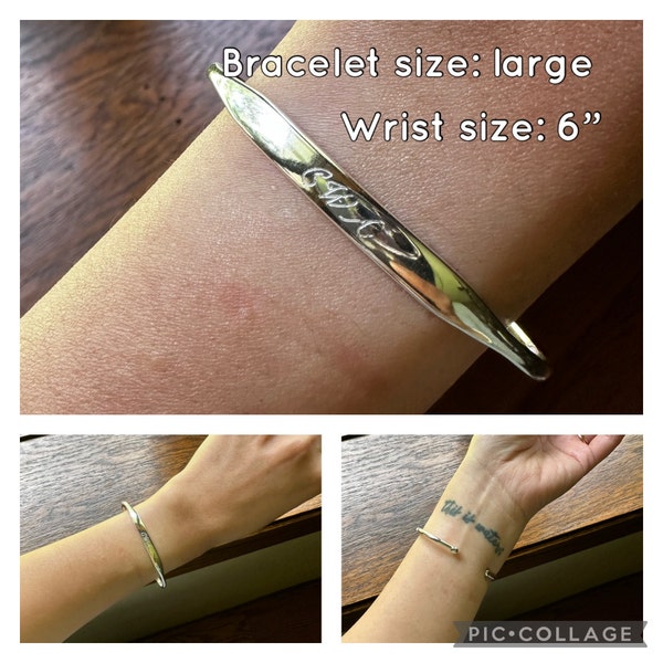 Personalized Sterling Silver Cuff Bracelet, Baby, Kids, Little Girls ...