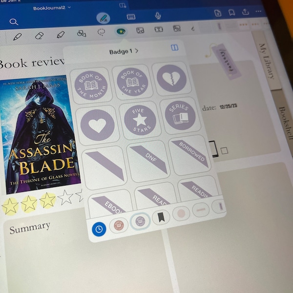 Digital Reading Stickers, Book Lover Stickers, Goodnotes Stickers ...