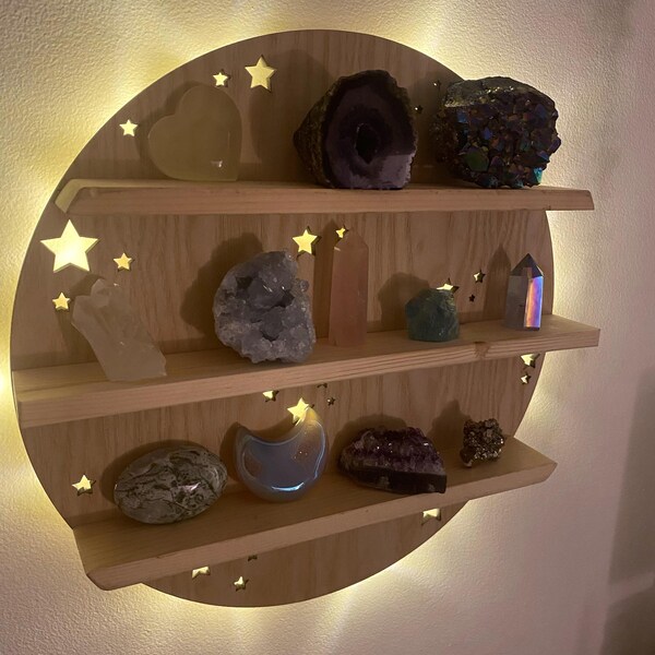 Coppermoon Light Full Moon Crystal Shelf, Moon Shelf, Celestial Shelf ...