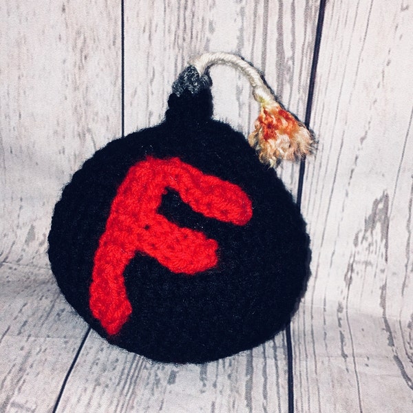 Crochet F Bomb Pattern, F-bomb Pattern, Cuss Bomb, Curse Bomb, F Bomb Toy Pattern, Stuffed F ...
