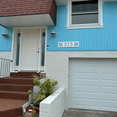 Full Street Address Plate With Starfish, Coastal Beach House Address ...