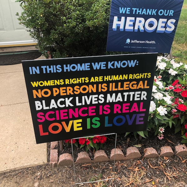 Love is Love YARD SIGN: Black Lives Matter, LGBTQ, Women’s Rights ...