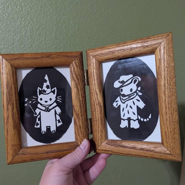 Magical Wizard Cat Linocut Block Print | 4 X 6 Mini Print | Printmaking ...
