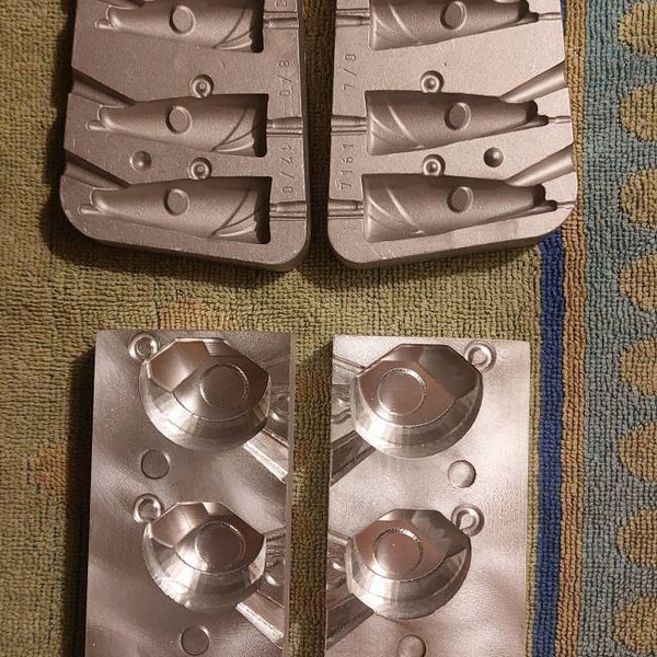 Swim Paddle Aluminium Mould 50-60-70-80mm / Silicone Soft Lure Fishing ...