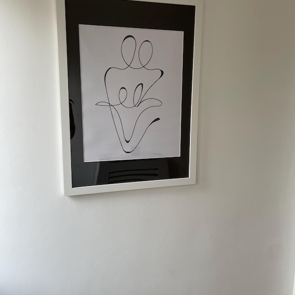 Family of Three Line Art | Family Art | Abstract Wall Print ...