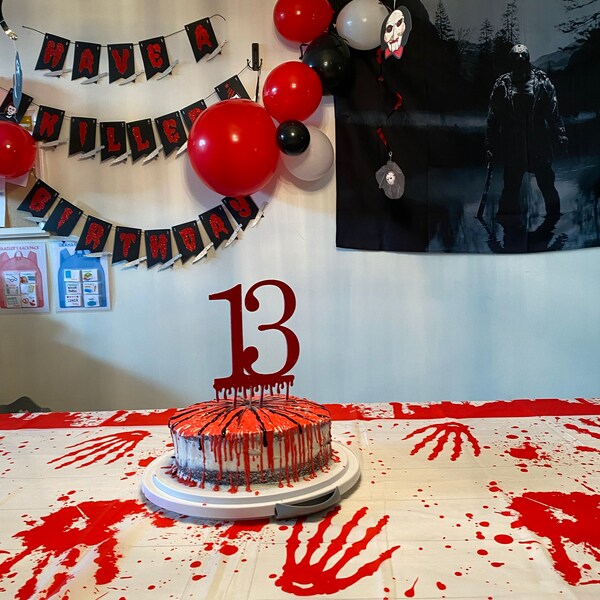 Jason Birthday Banner - Friday the 13th Party Decor - Horror Theme ...