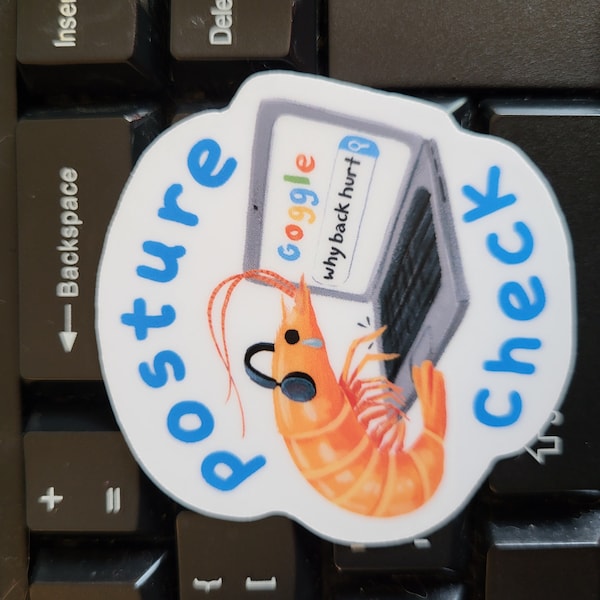 Shrimp Posture Meme Sticker | Matte Water Resistant Sticker | Cute ...