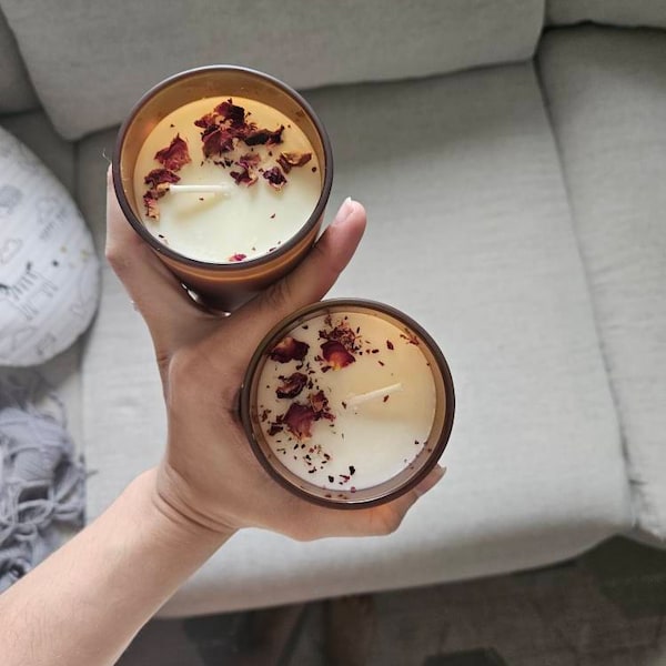 20 Scented Candles With Bamboo Lids Clear Jar Soy Candles Bulk Candles ...