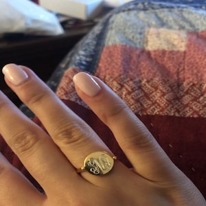 925 Sterling Silver Monogram Flip Ring, Two Sided Ring, Double Side ...