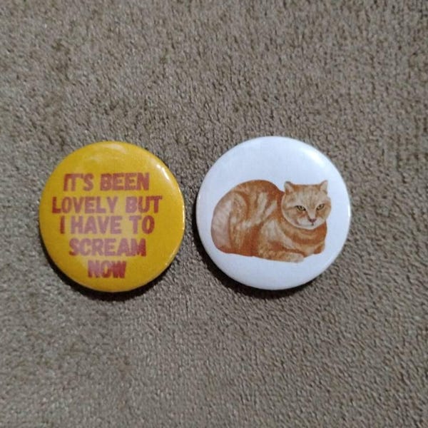 Vintage Style Pinback Buttons - 60s 70s 80s Novelty Pins - You Choose ...