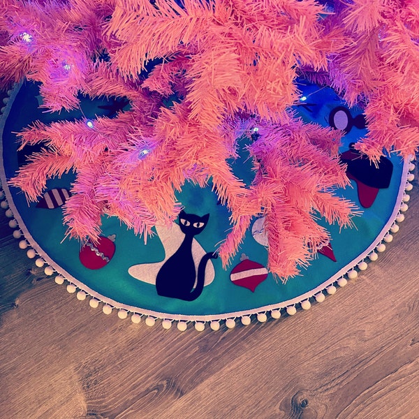 Kitschy Cat Felt Tree Skirt - Etsy