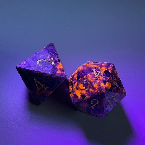 Full Set Yooperlite Gemstone Dice| Stone Dice Set |engraved Gemstone ...