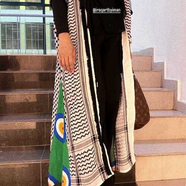 Short Arabic Shemagh-keffiyeh Jacket-kimono-poncho-tunic-robe-gilet ...