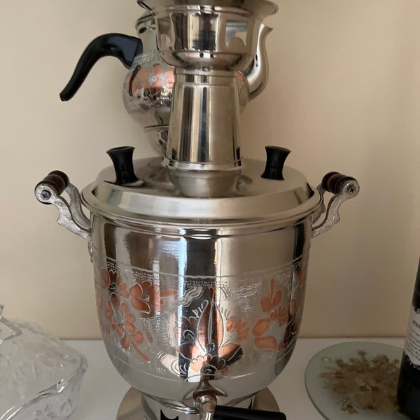 2,5 Coal Burned Copper Samovar Turkish Copper Samovar, Handmade Samovar ...