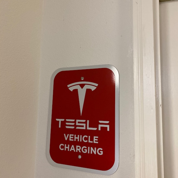 Tesla Charging Sign Wall Connector Home Mobile Charger Model 3 S X Y ...