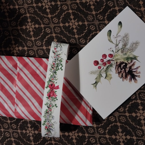 Christmas Card Boxed Set of 10 Holiday Card Vintage Inspired Christmas ...