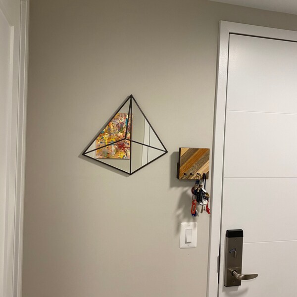 Pyramid Wall Mirror Triangle 3 Dimensional Geometric Handmade Wall ...