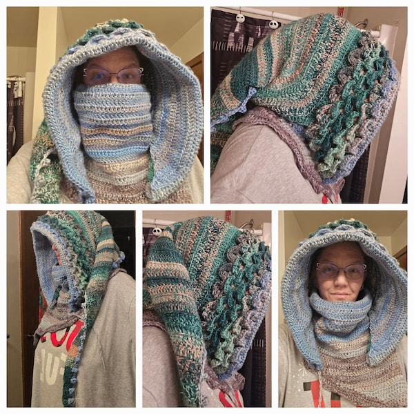 CROCHET PATTERN, Fairy Elf Hood, "taïga" Pixie Hood Fairy Witch Hat ...