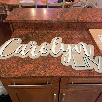 Personalized 3D Nursery Baby Name Sign Custom Wood Name Plaque ...