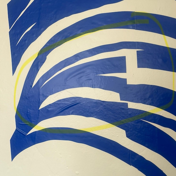 Abstract Line Wall Decal Brushstrokes Line Wall Art Organic Shape ...