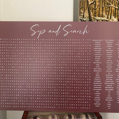 Giant Word Search Sign / Wedding Reception Game Board / Wedding Word ...