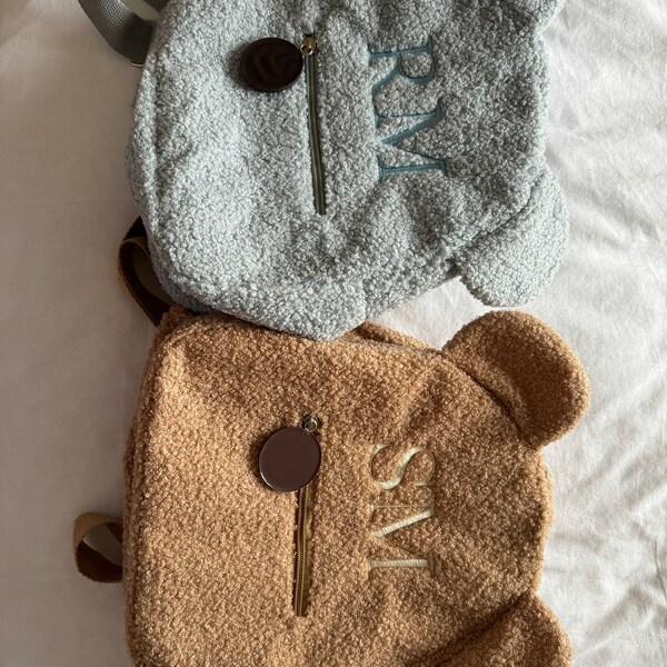 Teddy Bear Backpack Toddler Backpack, Custom Name Backpack Embroidered ...