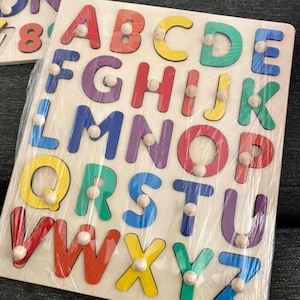 Wooden Rainbow Alphabet Puzzle for Boy and Girl - Etsy