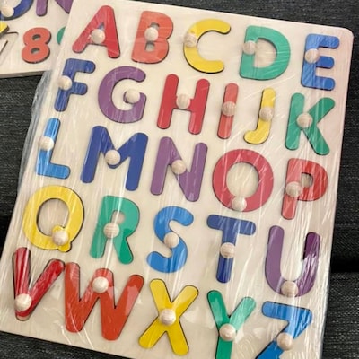 Wooden Rainbow Alphabet Puzzle for Boy and Girl - Etsy