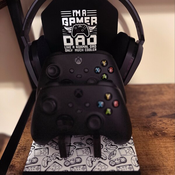 Personalized Fathers Day Gift for Gamer, New Dad Gift, Headphone and ...