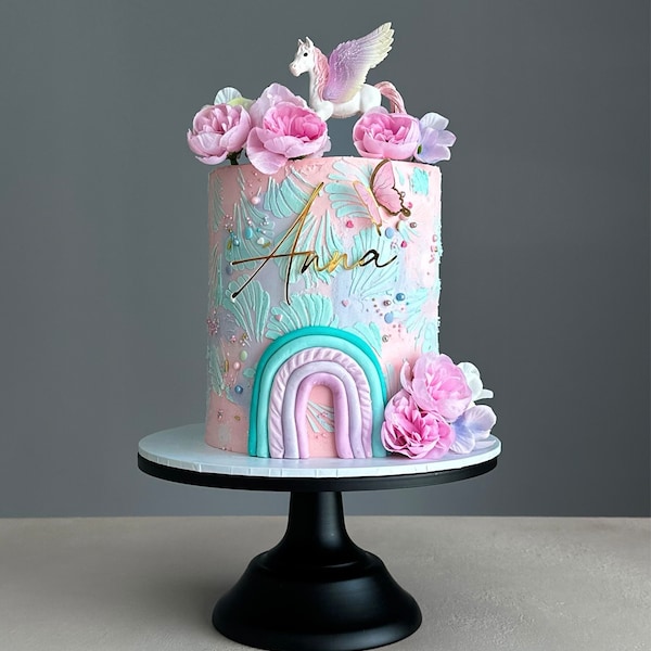 Personalised Birthday Cake Topper Acrylic Custom Name Charm Motif - Etsy