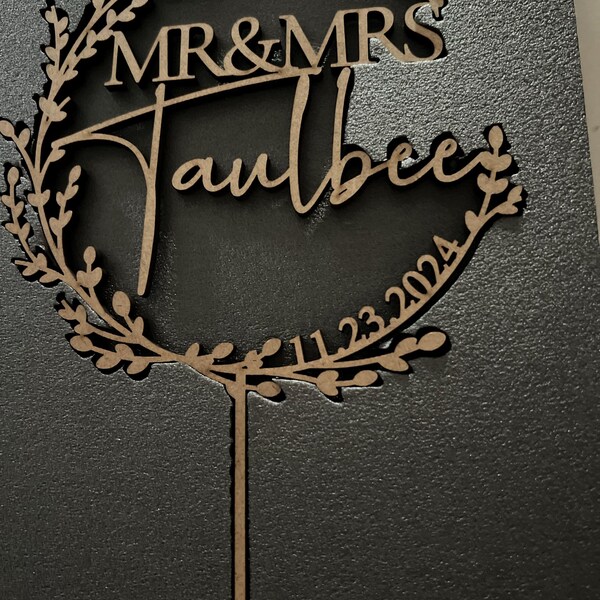 Gold Wedding Cake Topper, Mr Mrs Cake Topper,personalized Cake Topper ...