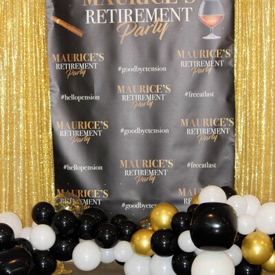 Custom Backdrop, Photo Backdrop, Retirement Backdrop, Retirement Step ...