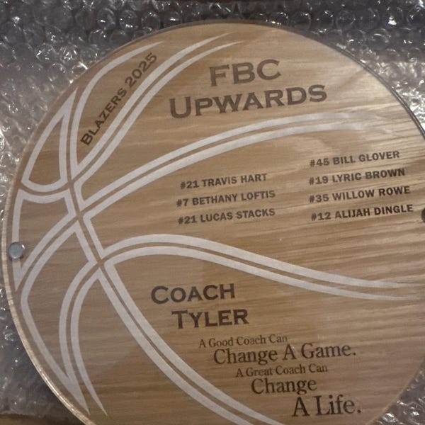 Custom Football Coach Wood & Acrylic Plaque With Coach and Players ...