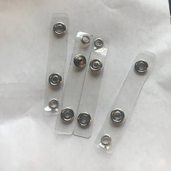 Clear PVC Badge Holder Snap Strap for Lanyard / Key Fob / Key Ring 10 ...