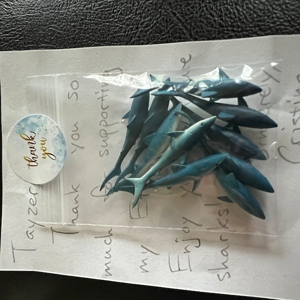 Tiny Blue Shark Figurine - Soft Plastic Animal for Diorama or Aquarium ...