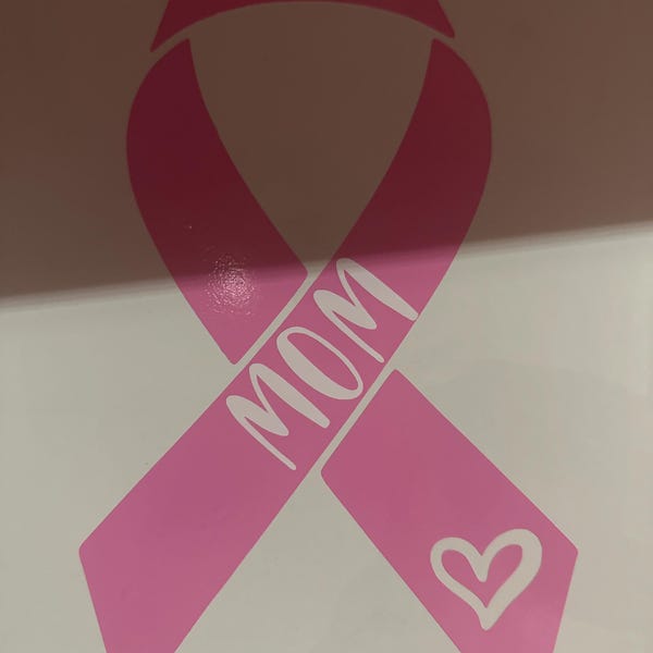 Personalized Breast Cancer Sticker | Pink Ribbon Vinyl Decal | Custom ...
