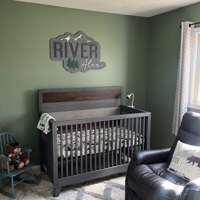 Nursery Name Sign, Round Name Sign, Above Crib Sign, 3d Name Sign, Baby ...