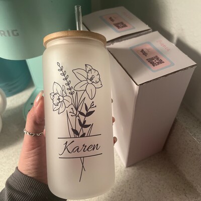 Self Care Glass, Iced Coffee Glass, Iced Coffee Cup, Self Care Cup ...