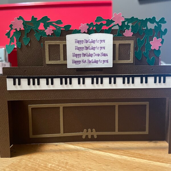 Piano Box Card Template | 3D Papercut SVG Card Cut File | Cricut ...