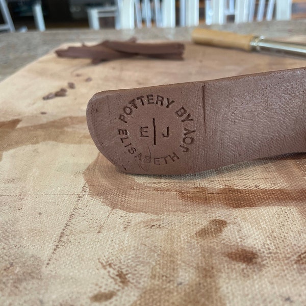 Personalized Pottery Stamp With Name and Initials, Potter's Signature ...
