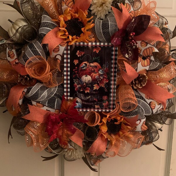 Fall Wreath Sign, Wreath Signs, Personaize It by Pam, Rustic Fall ...