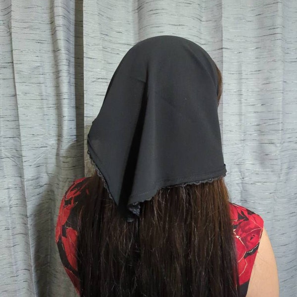 Chiffon Lace Trim Self Tie Triangle Head Scarf - Sheer Lightweight ...