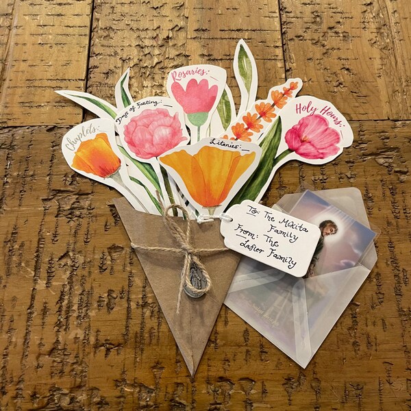 Spiritual Bouquet Prayer Card - Birth, Baptism, Wedding, Mother's Day ...