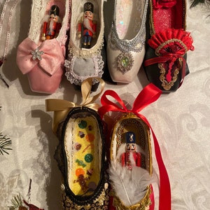 Decorated Pointe Shoe: Nutcracker,kingdom of Sweets, Gingerbread, Polichinelles, Candies ...