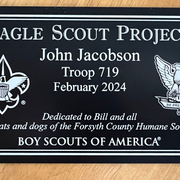 Eagle Scout Project Marker - Horizontal 3X5 or 5X7. Officially Licensed ...